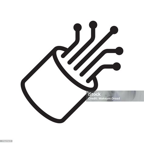 광섬유 케이블 아이콘은 흰색 배경에 트렌디한 스타일의 그림을 그립니다 0명에 대한 스톡 벡터 아트 및 기타 이미지 0명