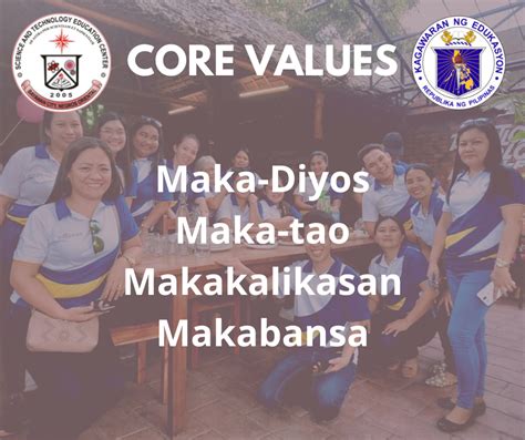 Bcstec Updates Deped Core Values Maka Diyos Maka Tao Makakalikasan