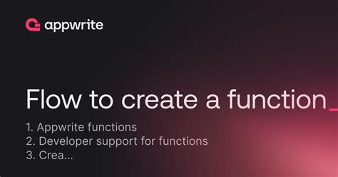 Flow To Create A Function Threads Appwrite