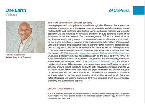 Seeram Ramakrishna On Linkedin Circulareconomy Chemicals Polymers Plastics Materials