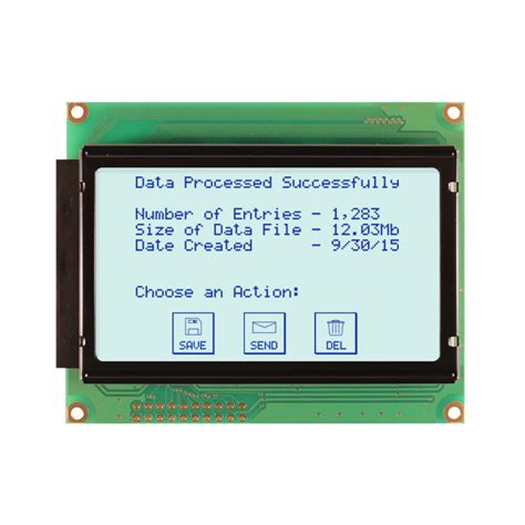 128x64 Graphic Lcd Module Stn Gray Display With White Backlight And Voltage Converter And