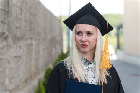 Graduating Student Girl In An Academic Gown Stock Image Image Of