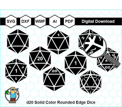D20 Vector D20 Svg Polyhedral Dice Svg Cricut Cut Files Etsy