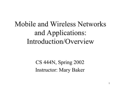 Mobile And Wireless Networking Lecture 3 Ppt