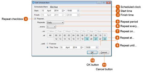 Edit Schedule Item Window