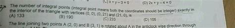 He Number Of Integral Points Ntegral Point Means Both The Coordinates
