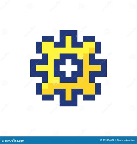 Settings Gear Pixelated RGB Color Ui Icon Stock Vector Illustration Of Isolated Repair