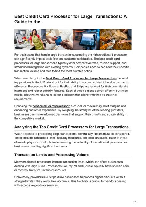 Ppt Best Credit Card Processor For Large Transactions A Guide To The
