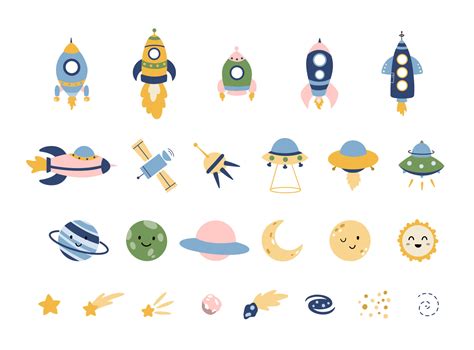 Spaceships Vector Set 7571426 Vector Art At Vecteezy