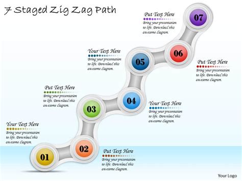 Business Ppt Diagram Staged Zig Zag Path Powerpoint Template PowerPoint Templates