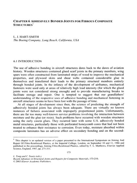 Adhesively Bonded Joints For Fibrous Composite Pdf Deformation Engineering Strength Of