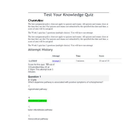 nr 546 week 3 test your knowledge quiz course resources