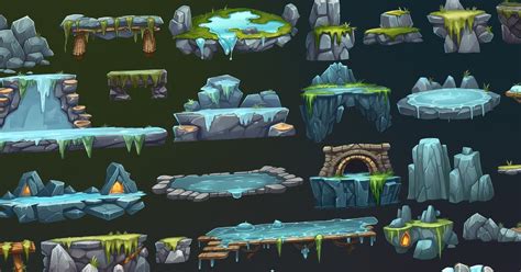 Rock And Stone Platformer Environment Tileset 2d Environments Unity Asset Store