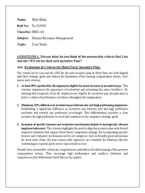 Hr Assignment 2 Download Free Pdf Incentive Goal