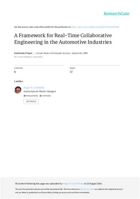 pdf a framework for real time collaborative engineering in the