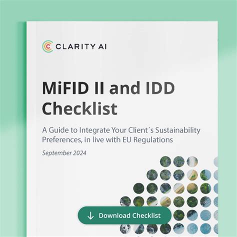 Mifid Ii And Idd Sustainability Preferences Checklist An Essential Tool For Financial Product