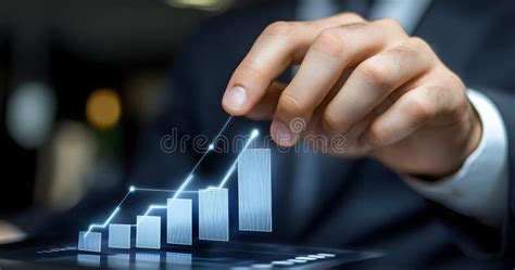 Businessman Analyzing Data With Interactive Graph On Screen Stock Illustration Illustration Of