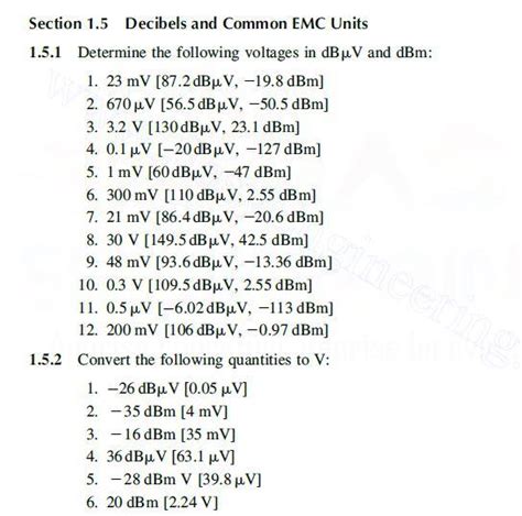 Solved 1 5 1 Determine the following voltages in dBμV and Chegg com