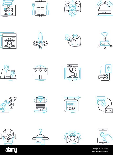 Patron Service Linear Icons Set Assistance Support Helpdesk