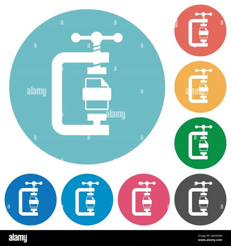 File Compression Solid Flat White Icons On Round Color Backgrounds Stock Vector Image Art Alamy