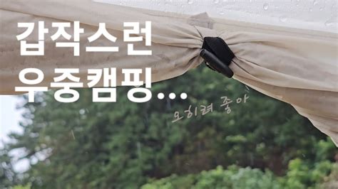 연휴 우중캠핑 하필 피칭할때 비바람이 Youtube