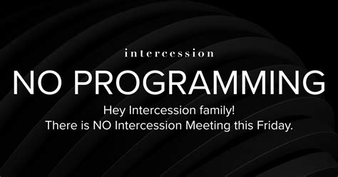 No Programming Intercession Chicago Tabernacle