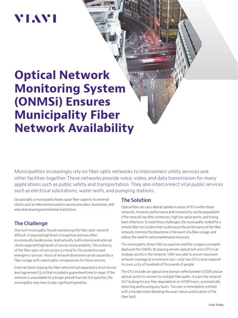 Optical Network Monitoring System Onmsi Ensures Municipality Fiber Network Availability Case
