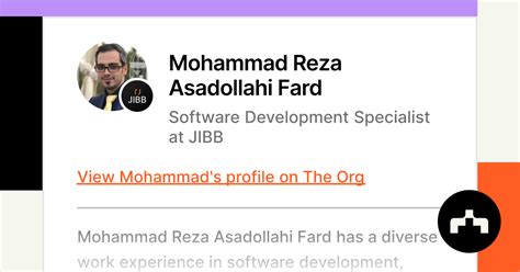 Mohammad Reza Asadollahi Fard Software Development Specialist At Jibb