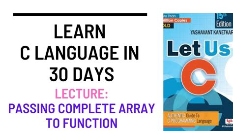 Programming Fundamental C Language Passing Array To Function Urdu
