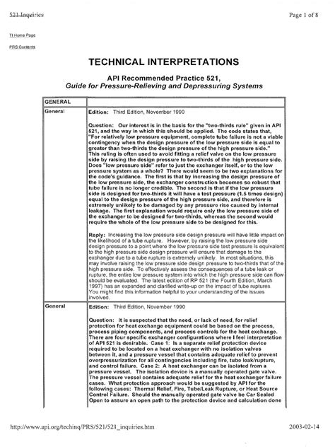 Api 521 Technical Interpretation Pdf
