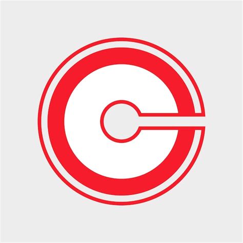 Eerste Letter C Logo Rode En Witte Letter C Pictogram Premium Vector