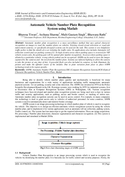 Pdf Automatic Vehicle Number Plate Recognition System Using Matlab