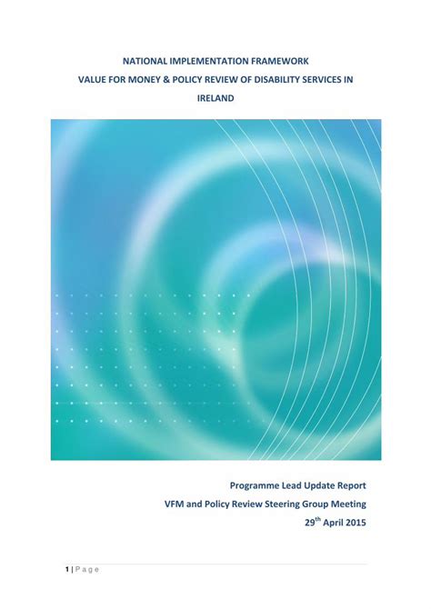 Pdf National Implementation Framework Value For Money Dokumentips