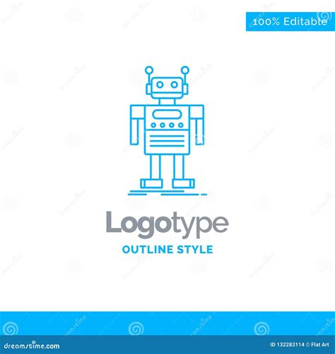 Blue Logo Design For Robot Android Artificial Bot Technology Stock Vector Illustration Of