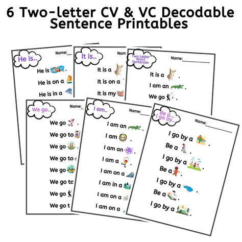 Decodable Sentences With Two Letter Vc And Cv Words My Three Readers