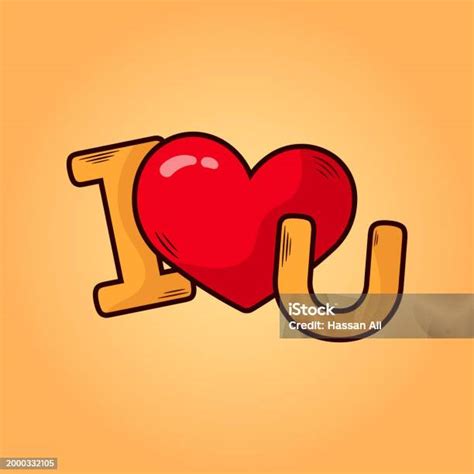 나는 하트 만화 아이콘 벡터 일러스트 레이 션으로 당신을 사랑합니다 3차원 형태에 대한 스톡 벡터 아트 및 기타 이미지 3차원 형태 낮 당신을 사랑합니다 Istock
