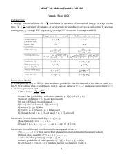 Midterm Exam 2 Formula Sheet 1 Pdf MGMT 361 Midterm Exam 2 Fall 2020 Formula Sheet 1 2