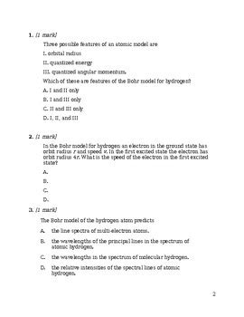 IB DP Physics Question Book E Structure Of The Atom HL First Teaching