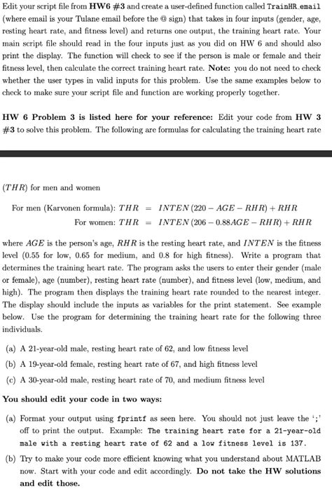 Solved Edit Your Script File From Hw6 3 And Create A