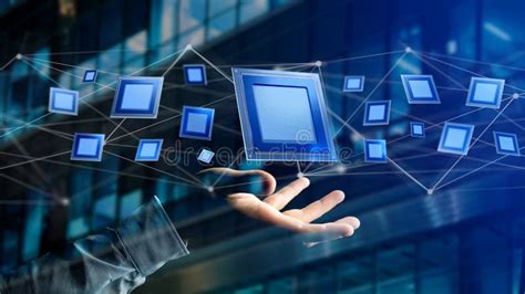 Processor Chip And Network Connection D Render Stock Image Image Of Electrical