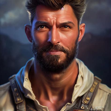 Roguish Man With A Grin Stunning Beautiful Highly Detailed Man By