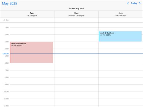 React Scheduler Resource Properties Example Mobiscroll