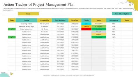 Project Tracker Slide Team