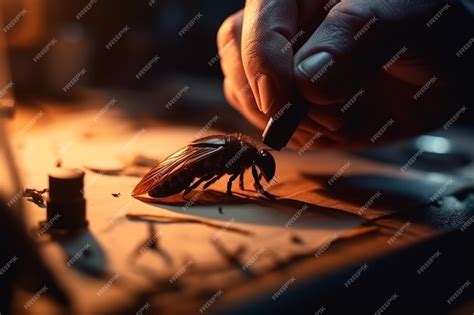 Premium Ai Image A Hand Drawing A Cockroach On A Piece Of Paper