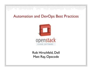 OSCON OpenStack Automation And DevOps Best Practices PDF Cloud Computing Internet