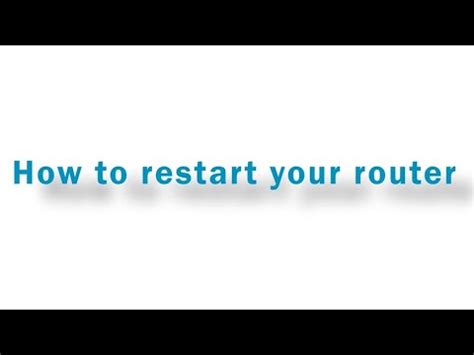 How To Restart Your Router YouTube