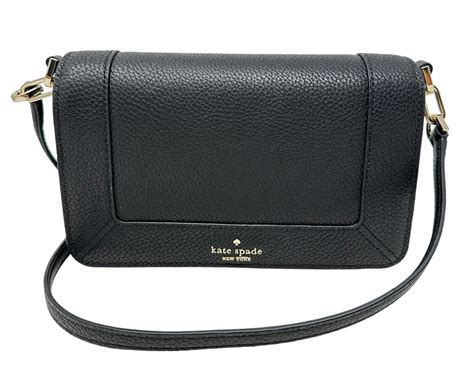 Kate Spade Lena Mini Flap Black Pebble Leather Crossbody Bag Kh784 299