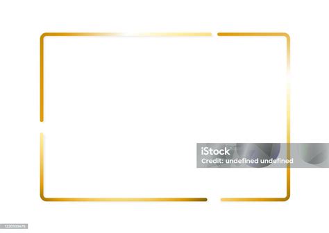 흰색 배경에 고립 된 골드 빛나는 빛나는 빈티지 프레임럭셔리 현실적인 사각형 테두리 스톡 일러스트 라이트는 최소한의 스타일로 장식에 영향을 미칩니다 기하학적 얇은 선 국경에