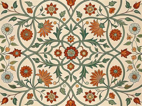 Colorful And Detailed Floral Arabesque Pattern For Decorative Use