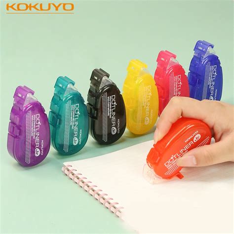 Penlab Kokuyo Dot Liner Glue Tape Multi Color Roll Type Portable Size